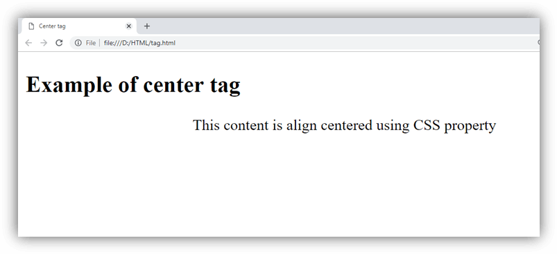 HTML Center Tag