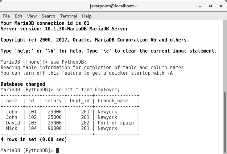 Python MySQL Insert Operation