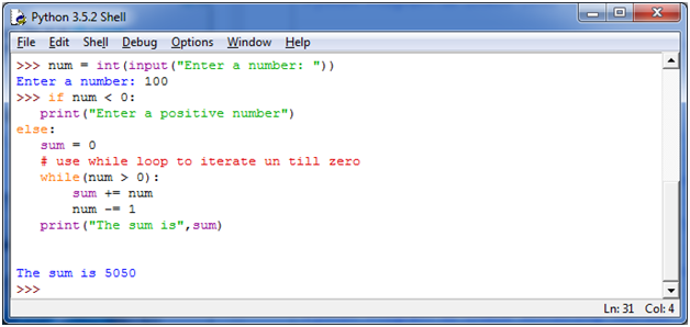 Python Sum Of Natural Numbers